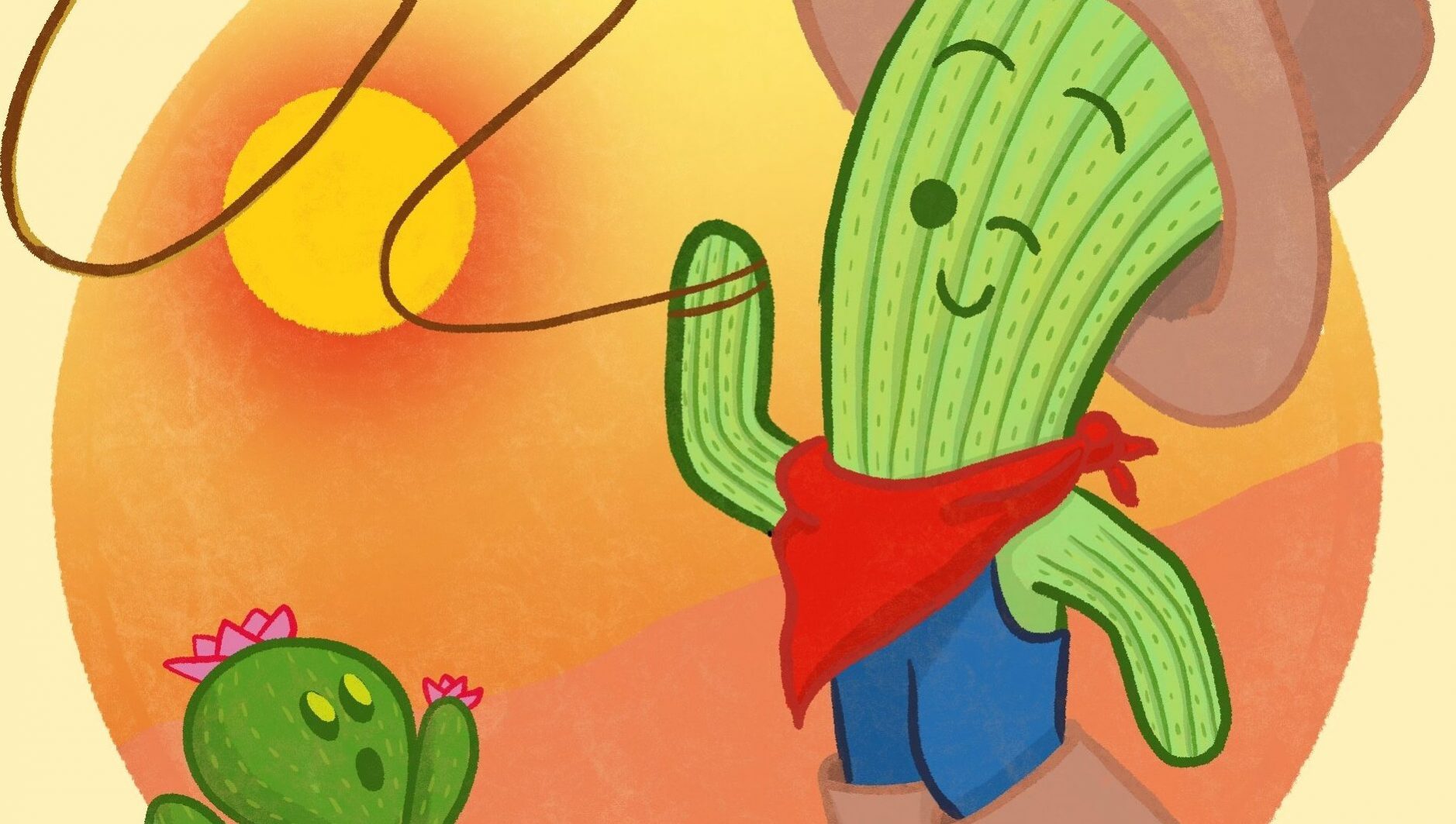 Digital Drawing Texan Cactus Cowboy tutorials (Cactus Illustration ...