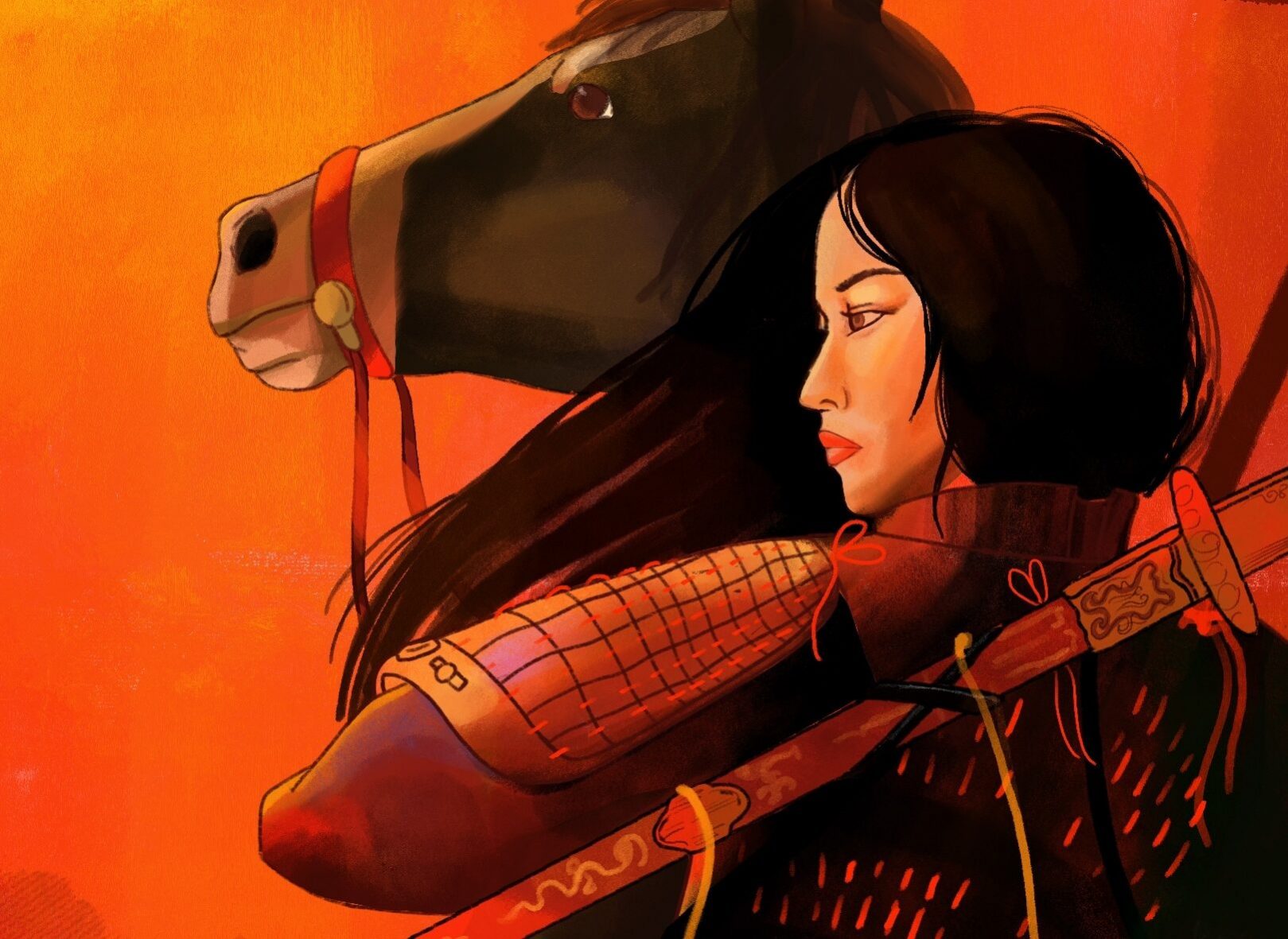 Tutorial drawing a digital Mulan poster - learning monochromatic ...