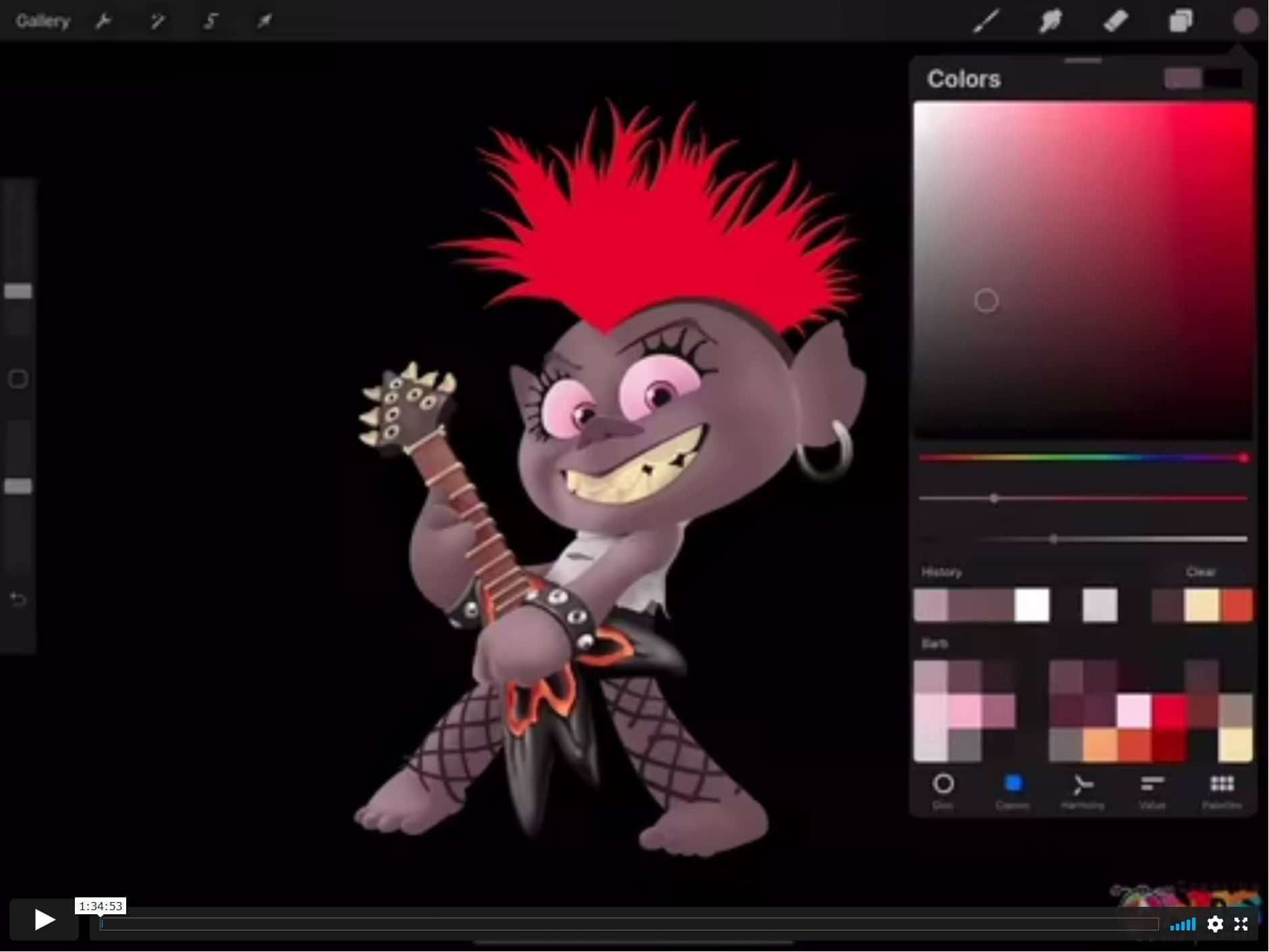 Digital Painting and Sketching character Tutorial of Barb