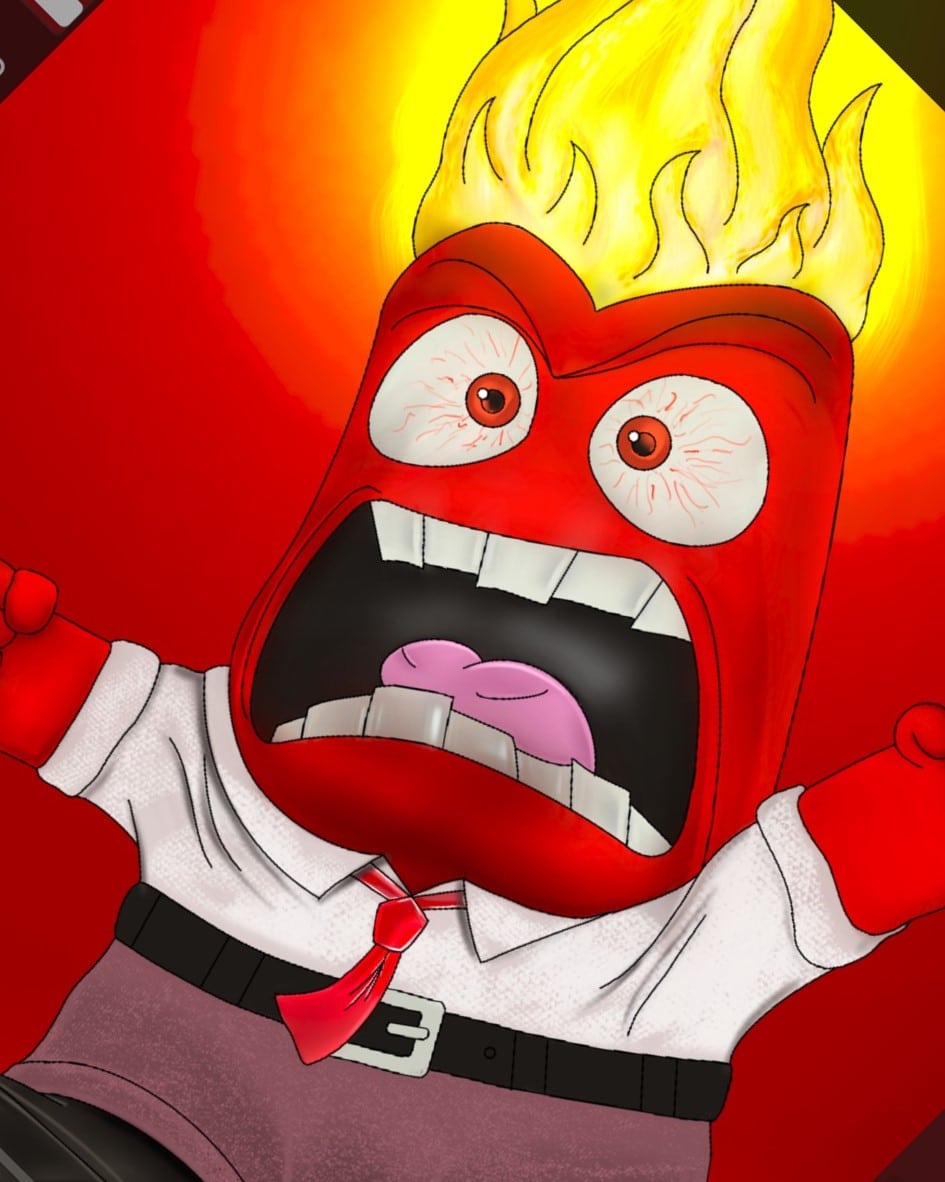 Digital drawing of Inside-Out Anger Emotion