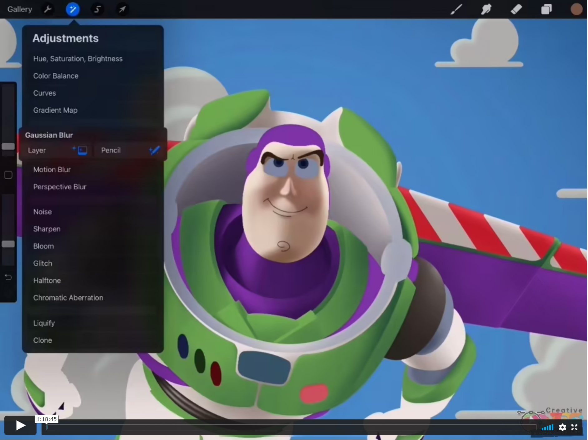 Buzz Lightyear digital drawing from Toy Story movie