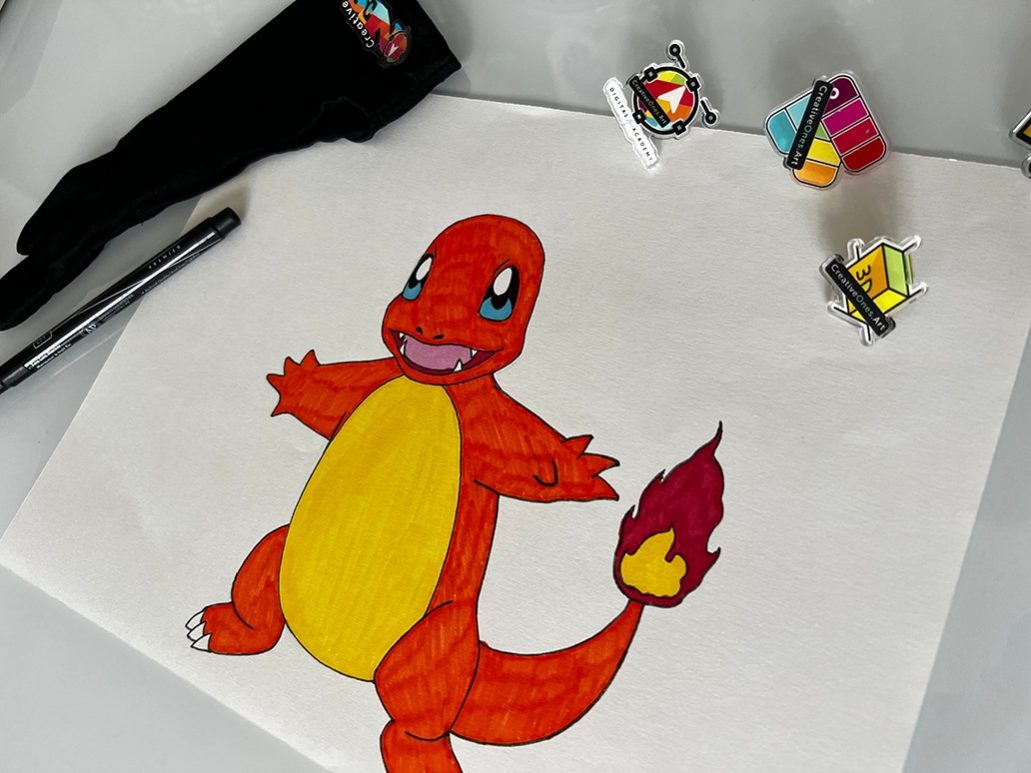 Draw on paper Charmander Pokémon - Traditional Art on Paper