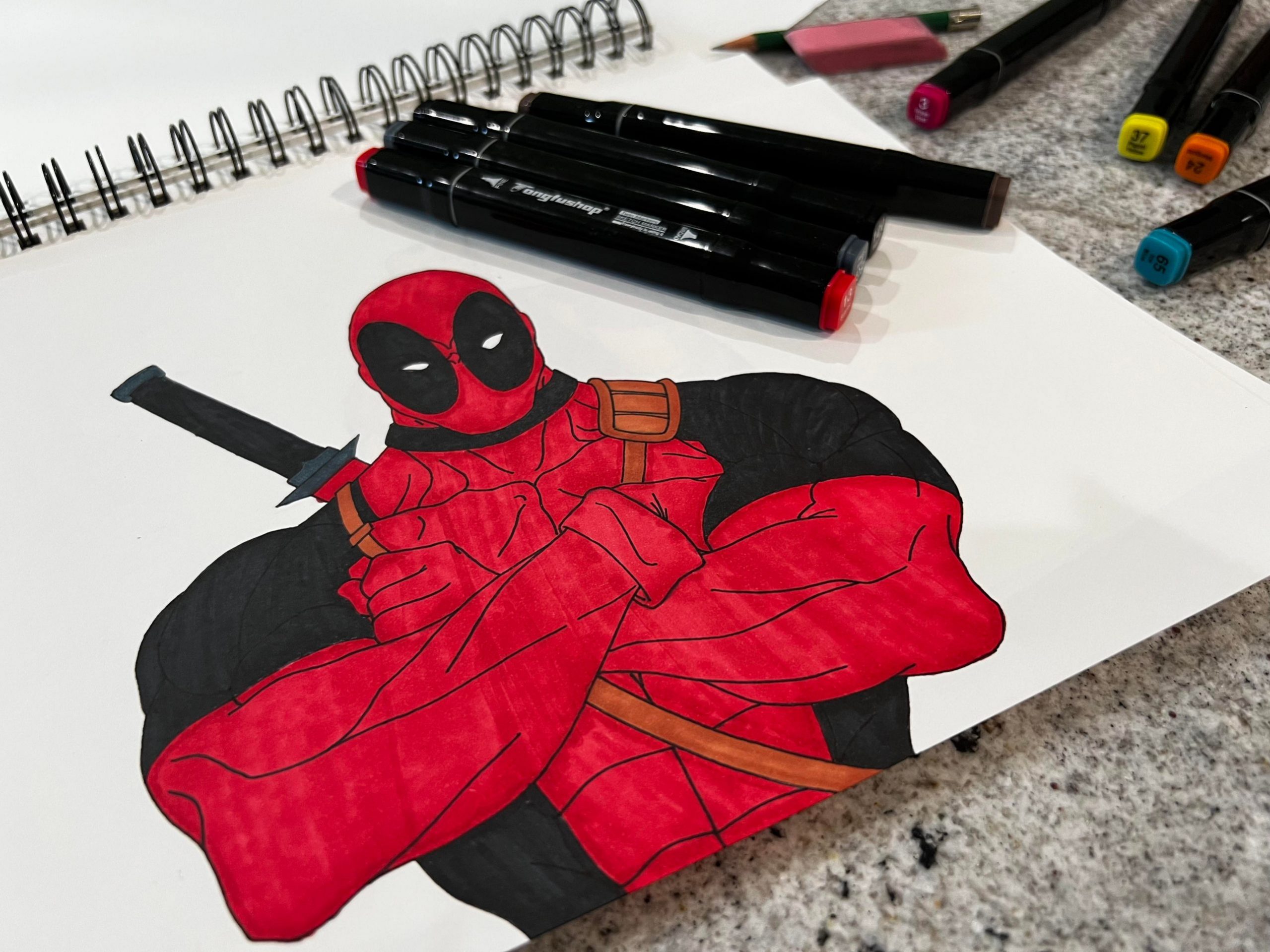 Draw on paper Deadpool- Traditional Art on Paper