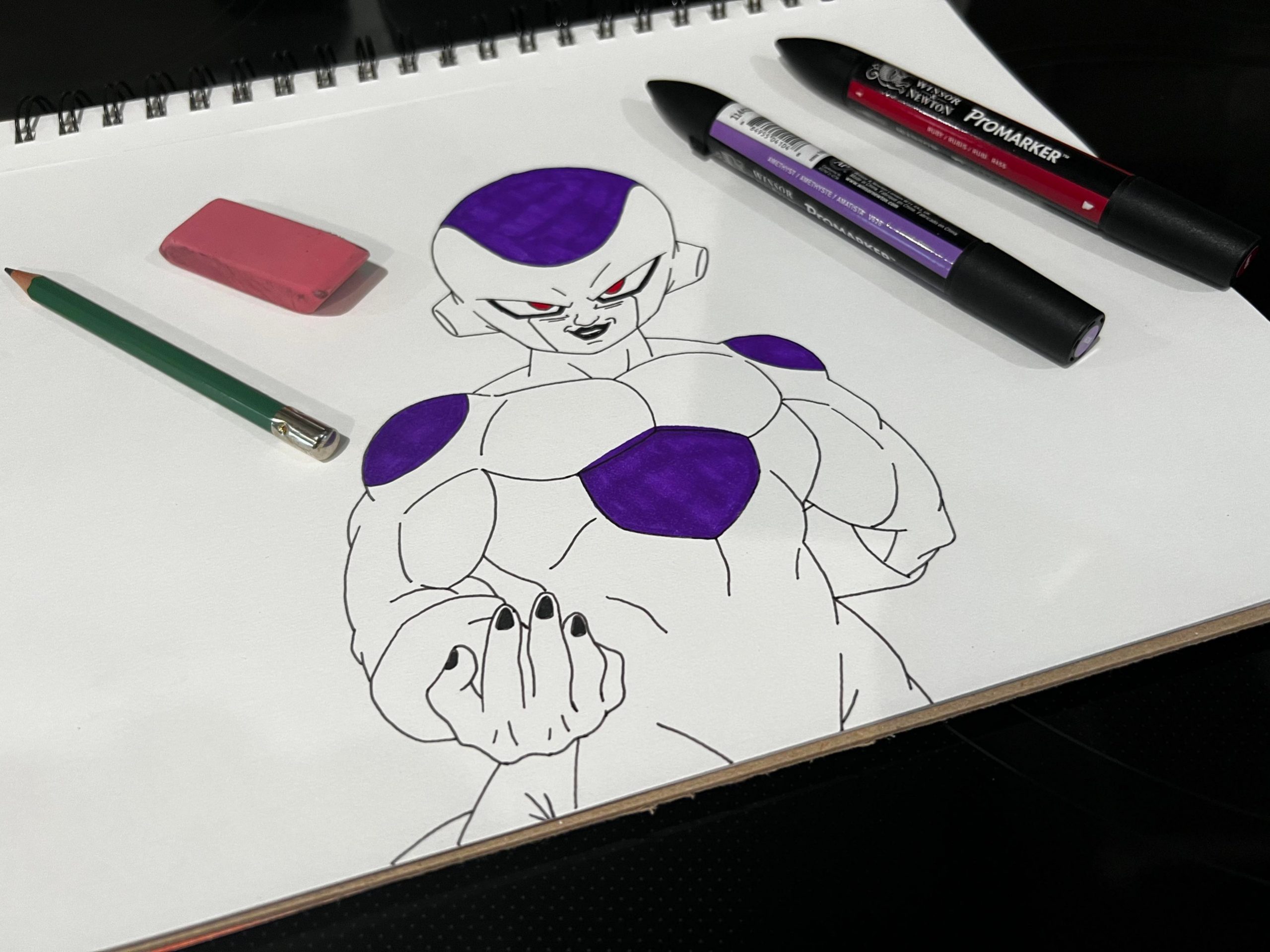Draw on paper Frieza Dragon Ball Z- Traditional Art on Paper