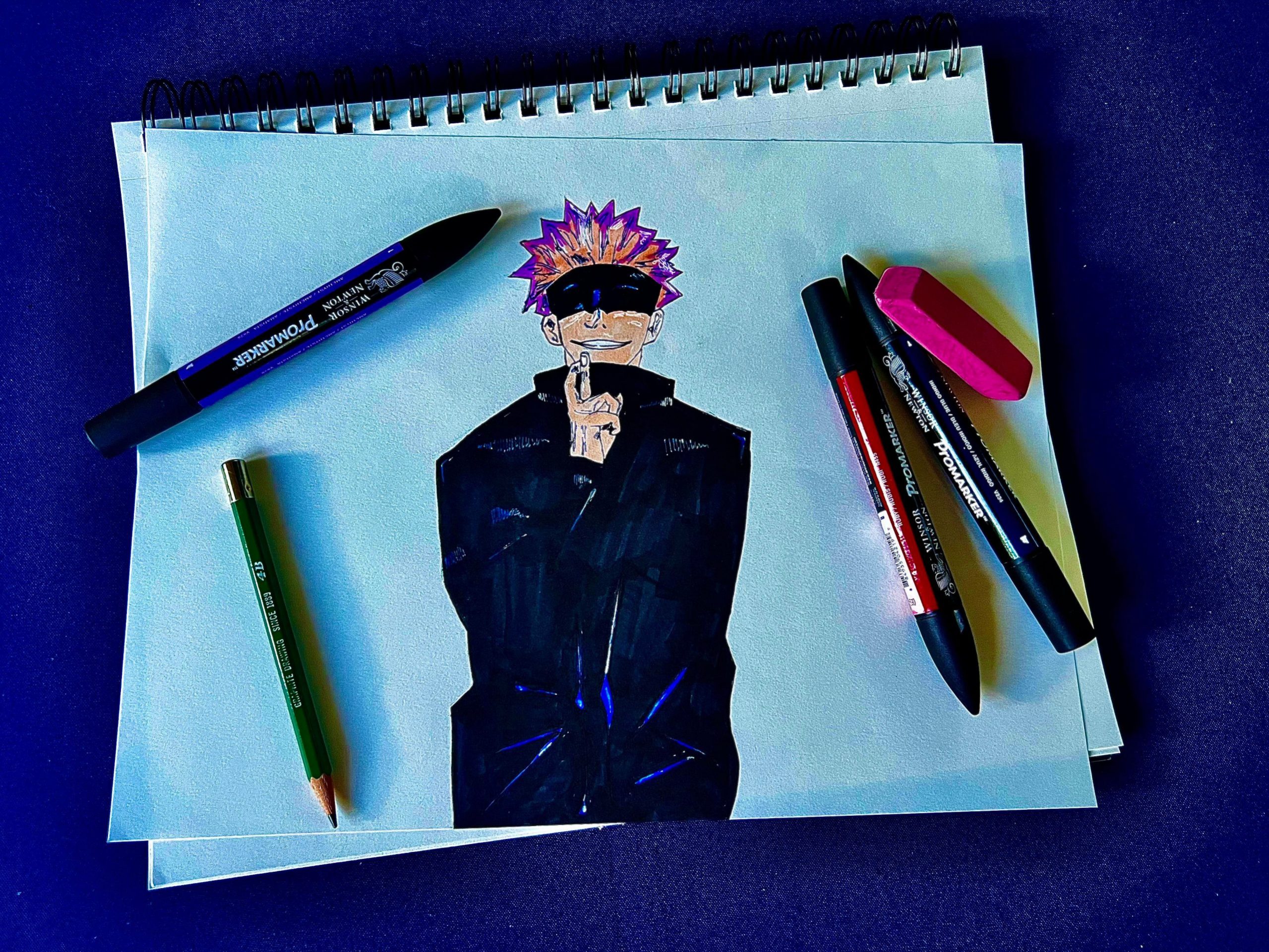 Draw on paper Satoru Gojo- Traditional Art on Paper