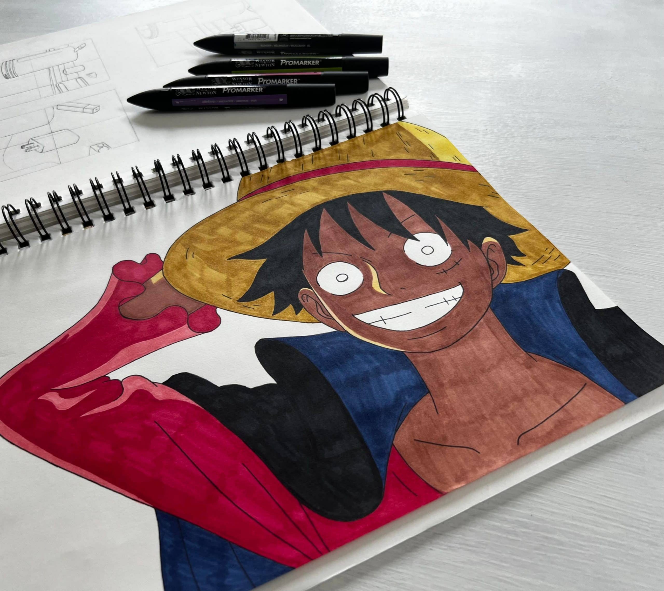 Draw on paper Luffy from Anime Serie- Traditional Art on Paper