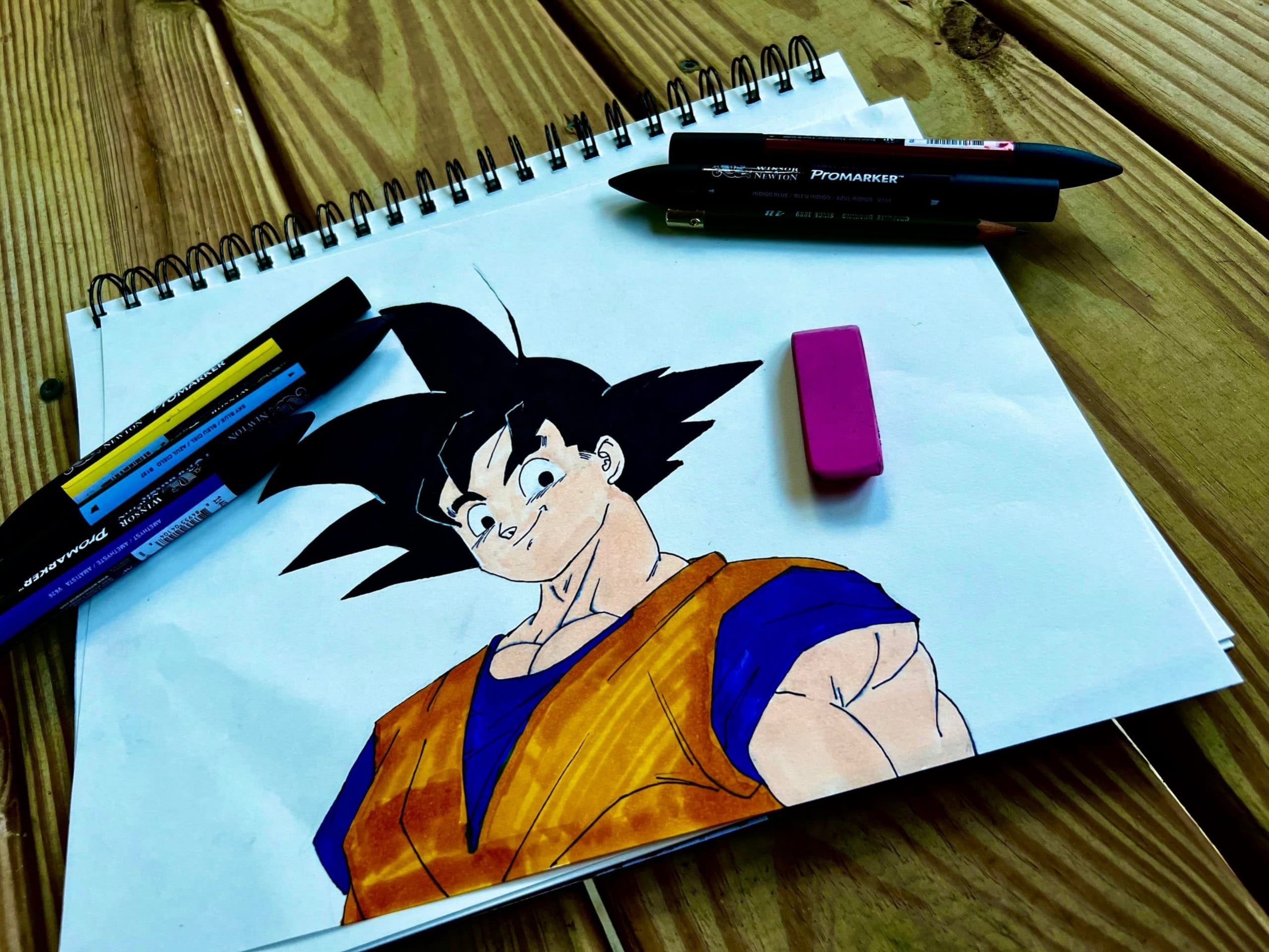 Draw on paper Goku Anime Movie- Traditional Art on Paper