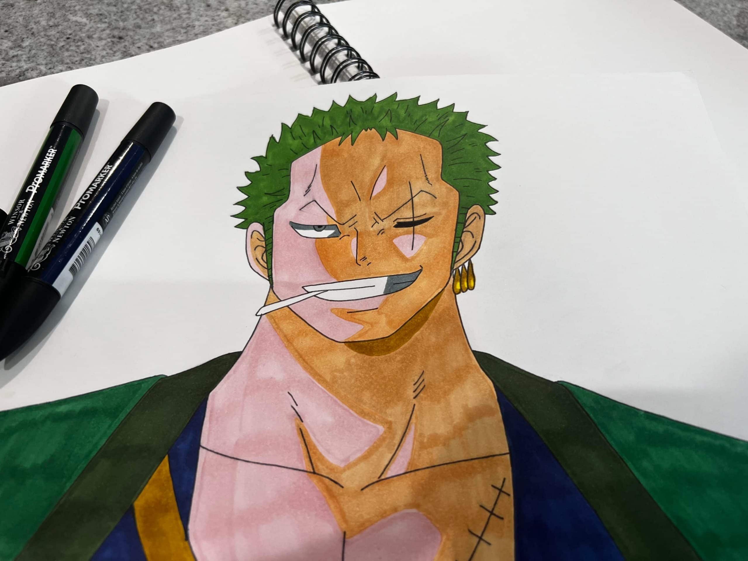 Draw on paper Zoro (Anime)- Traditional Art on Paper