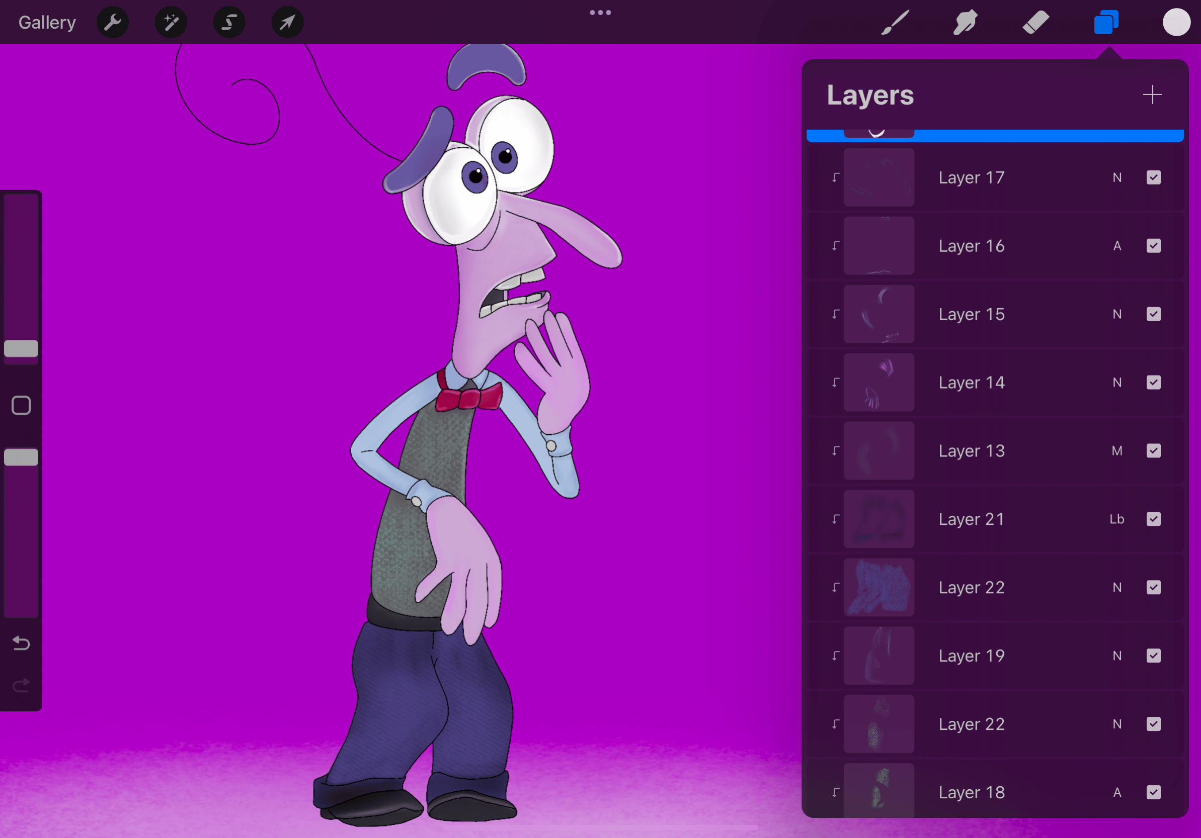 Digital drawing of Inside-Out Fear Emotion